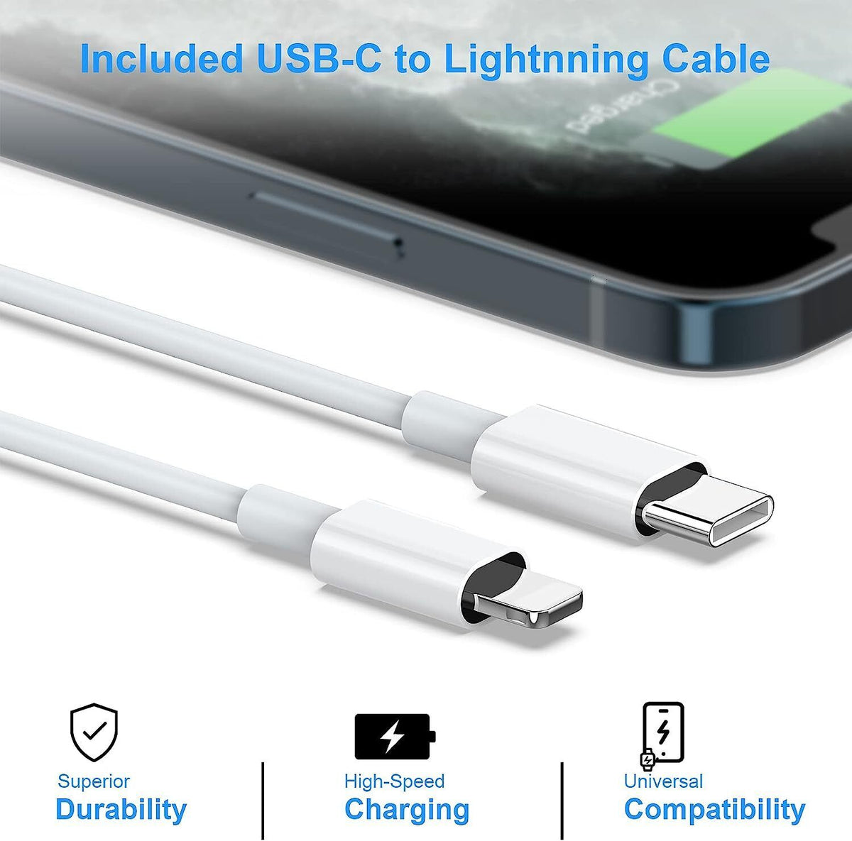 Genuine Apple 18W USB-C Fast Charger Plug & Lightning Cable – UK 3-Pin ...