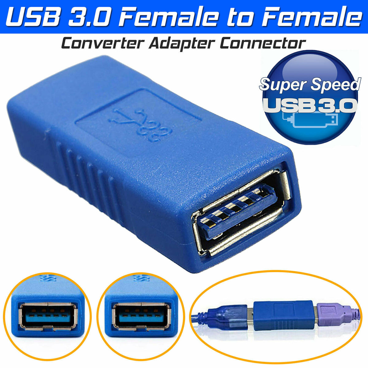 USB 3.0 Female to Female Adapter | High-Speed Joiner UK – Esellertree