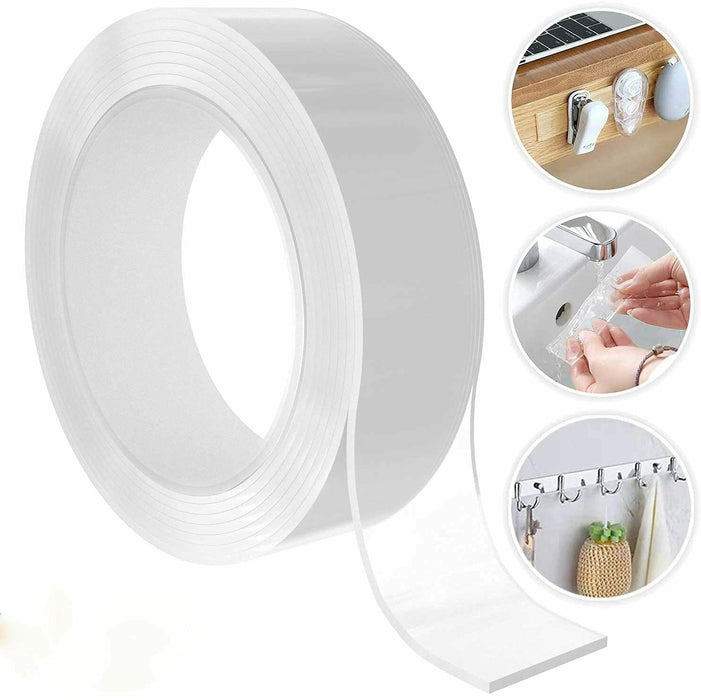 Nano Strong Clear Double Sided Grip Tape Traceless Removable Washable