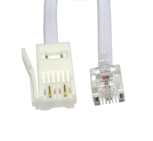 2m BT to RJ11 Telephone Modem Cable UK Landline Lead Fax Router Phone